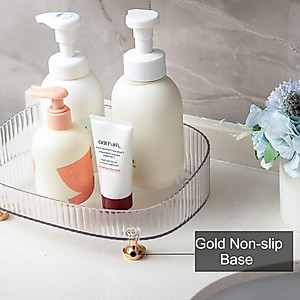 Feyarl Makeup Perfume Tray Vanity Bathroom Organzier Desktop Countertop Tray Cosmetic Skin Care Lotion Organizer Jewelry Trinket Display Decorative Tray Storage for Home Dresser Bathroom Tabletop