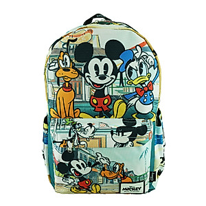 Disney Mickey Mouse Wondapop Deluxe Oversize Print Large 16" Backpack with Laptop Compartment - A19757