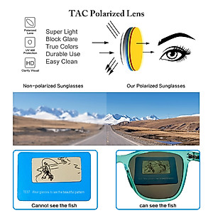 Jefoo Polarized Sunglasses for Men Trendy Classic Shades for Women Sports Glasses 70s TR90 Frame for Outdoor UV Protection