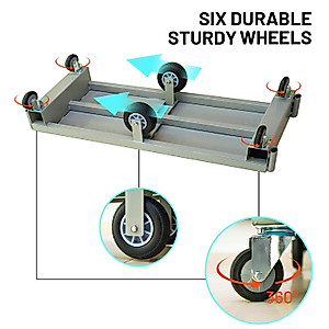 DIYTuning Narrow Aisle U-Boat Platform Truck with Thick Steel Deck Detachable Handles Dolly Push Cart Utility Cart Hand Trucks 2000lbs Capacity