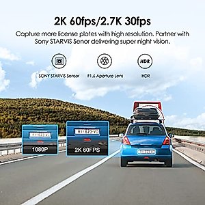 VIOFO A119 Mini Dash Cam 2K 60fps, 5GHz WiFi Dash Camera for Cars, Built-in GPS, HDR Super Night Sensibility, 140° View Angle, Buffered Parking Modes, Emergency Record, Voice Notification