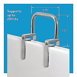 Carex Bathtub Rail and Grab Bars for Bathtubs and Showers - Bathtub Grab Bar, Shower Handle & Bath Tub Bar Clamps for Seniors & Elderly, Chrome