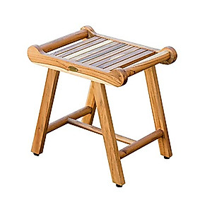 EcoDecors Fully Assembled Teak LiftAide Shower Bench With Support Arms- 20" W x 18" H x 14" D