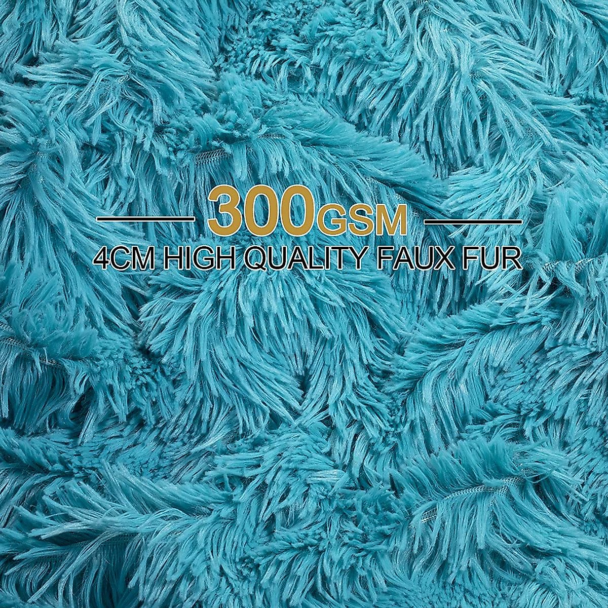 YUSOKI Teal Faux Fur Throw Blanket,2 Layers,50" x 60", Turquoise Soft Fuzzy Fluffy Plush Furry Comfy Warm Blanket for Teens Girls Couch Bed Chair Sofa Bedroom Fall Winter