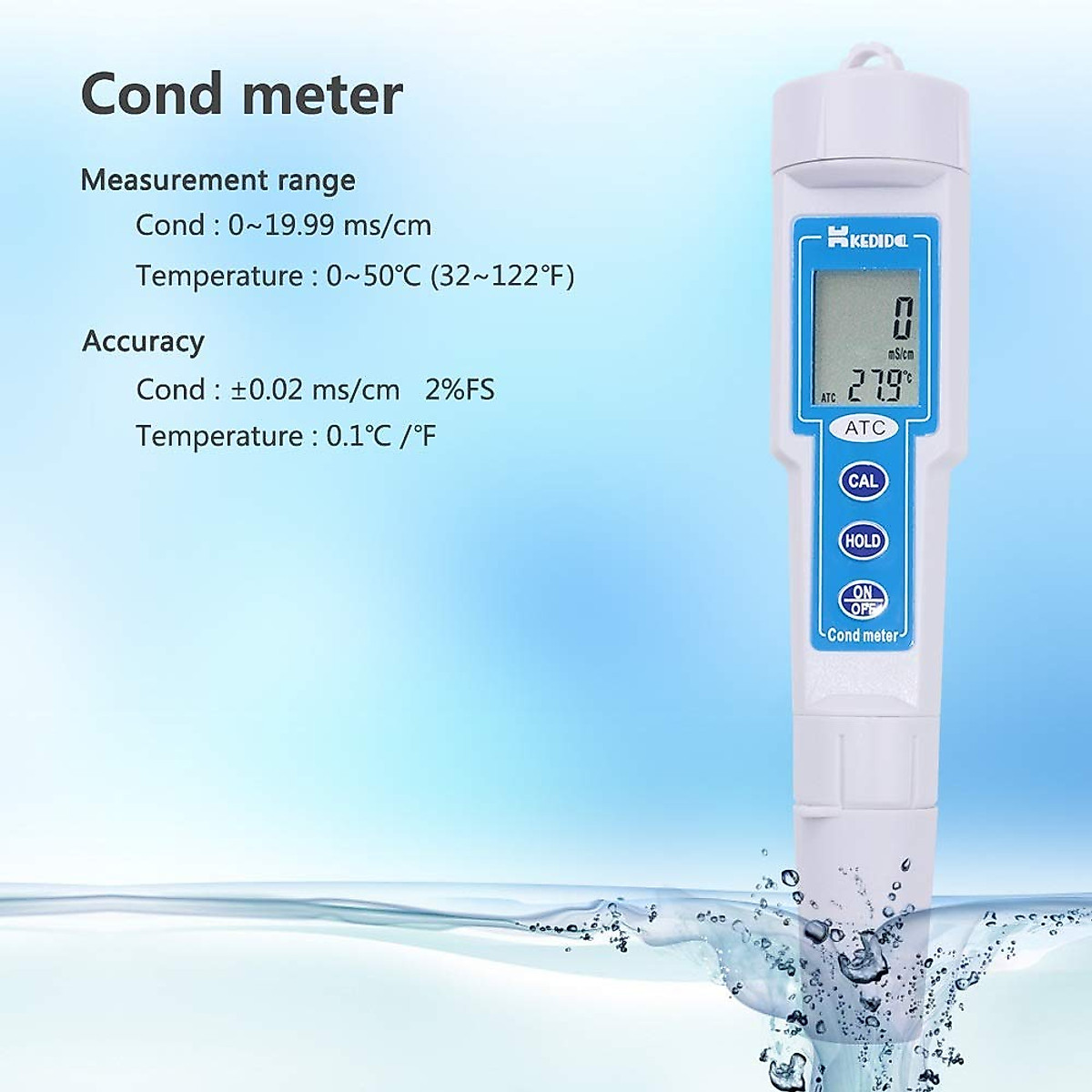 ShiSyan Y-LKUN Water Quality Meter Portable CT3031 Pen Type Digital Waterproof Conductivity Meter Conductance Pen Water Quality Tester Moisture Meter