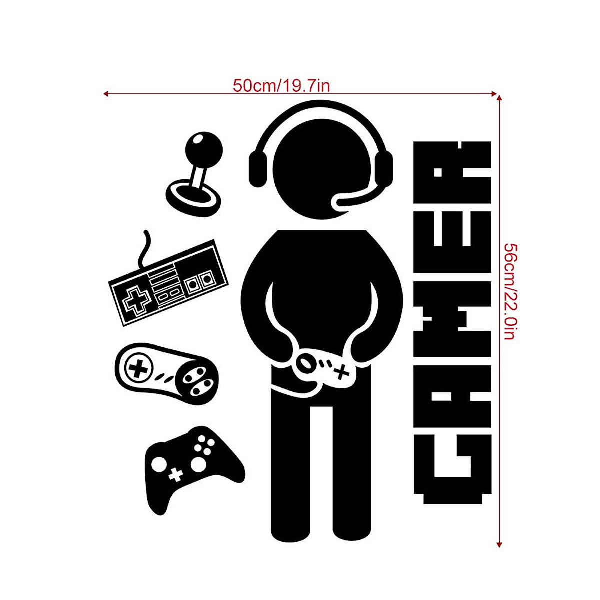 SITAKE Game Room Decor, “Gamer” Boys Room Decorations for Bedroom, Kids Wall Decor and Wall Stickers for Playroom, 19.7 × 22.0 Inch