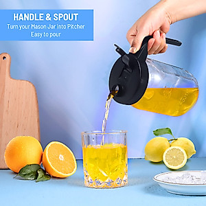 MIJAYENV 2 Pack Wide Mouth Mason Jar Lids with Handle Flip Cap Lids for Mason Jar Easy to Pour Spout,Airtight & Leak-proof Seal,Reusable Canning Lids for Drink,Pour,Sip,Store (Black)