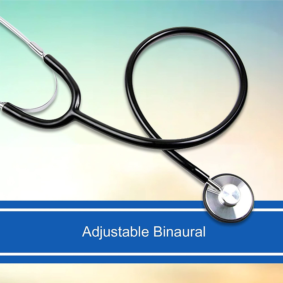 McKesson Stethoscope, Lightweight, Single Head, Diaphragm Only, Adjustable Binaurals, Black, 21 in, 1 Count