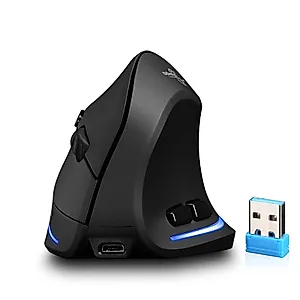 Zeerkeer Vertical Gaming Mouse Vertical Ergonomic Mouse with Adjustable DPI for Gamer/PC/Laptop/Desktop (Wireless)