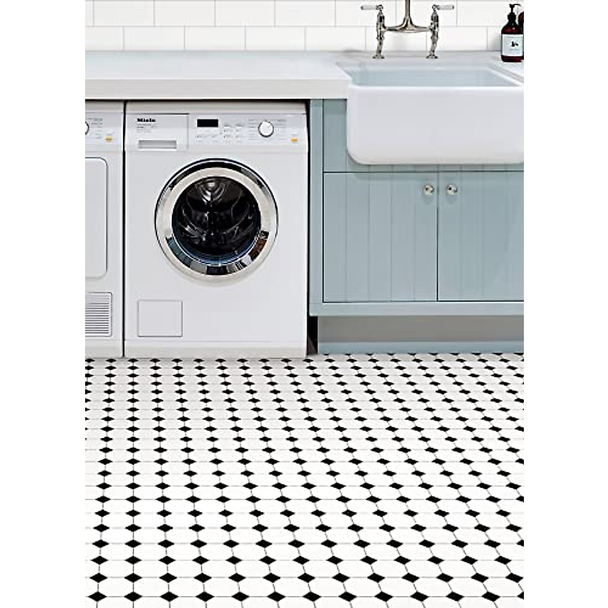 FloorPops Hudson Peel & Stick Floor Tiles, Black