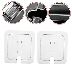 Hoement 4pcs Dinner Plate Cover Universal Pan Cover Polycarbonate Food Pan Lids Polycarbonate Cover with Handle Pan Covers Hotel Food Pan Cover Steam Pan Cover Transparent Plastic