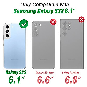 IKAZZ Galaxy S22 Case,Samsung S22 Cover Military Grade Shockproof Heavy Duty Protective Phone Case Pass 16ft Drop Test with Magnetic Kickstand for Samsung Galaxy S22 Pine Green