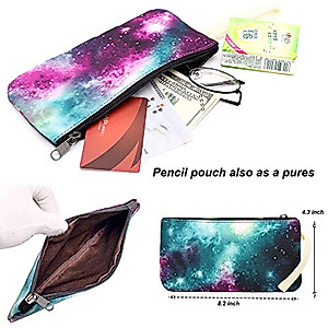 BTOOP Girls School Backpack Galaxy Schoolbag Laptop Bookbag Insulated Lunch Tote Bag Purse Teens Boys Kids (Green Galaxy)