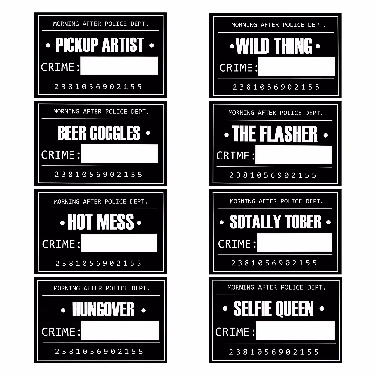 BLUE PANDA 25 Pack Mugshot Signs with Height Chart, 5x4 Ft Photo Bachelorette Backdrop for Wedding, Birthday, Jail Party Decorations, Halloween Party Supplies and Crime Scene Props