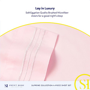 Twin Sheets - Breathable Luxury Sheets with Full Elastic & Secure Corner Straps Built In - 1800 Supreme Collection Extra Soft Deep Pocket Bedding Set, Sheet Set, Twin, Pale Pink