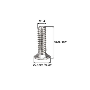 uxcell M1.4 x 5mm Phillips Screw Fastener Silver Tone for Laptop PC TV Fan Switch 500pcs