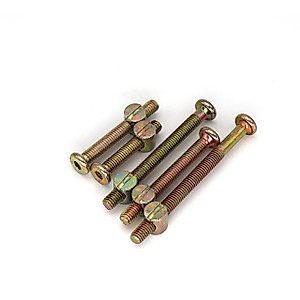 Crib/Bunk Bed Screws Replacement Parts, binifiMux 100pcs M6 x 35mm/ 45mm/ 55mm/ 65mm/ 75mm Hex Drive Socket Cap Bolts Barrel Nuts Assortment Kit for Delta Dream on me Cribs