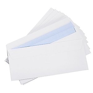 Office Deed 500#10 Envelopes SELF SEAL Business Envelope Windowless Design, Security Tint Pattern for Secure Mailing, Invoices, Statements & Legal Document Mailing Envelopes, 4-1/8 x 9-1/2"- White