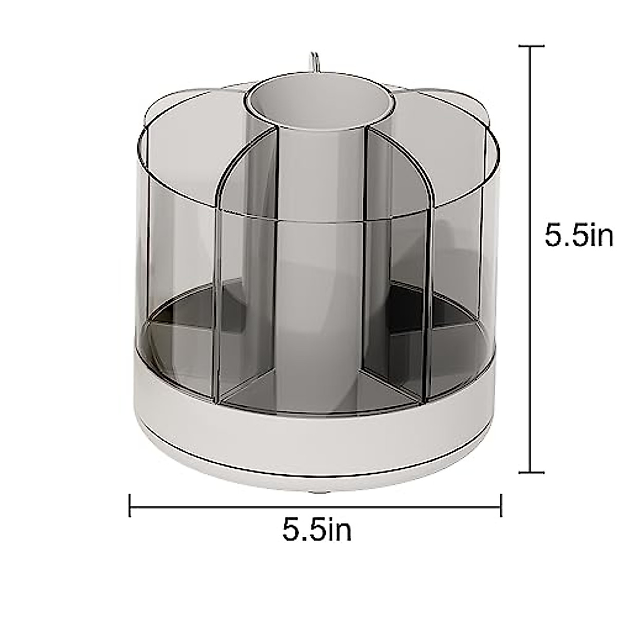 gianotter 360 Degree Rotation pen holder, 6 Slots Pencil Holder for Desk, desk organizers and accessories for Office Supplies, Home Office Art Supply Storage Box Caddy (White)