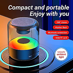 EVA Sing Portable Bluetooth Speaker, LED Lights Auto-Changing Wireless Speaker, TWS, Small Speaker for Teens Men Women Office Home. (Chinese Boot Sound and Simple Packaging Box)