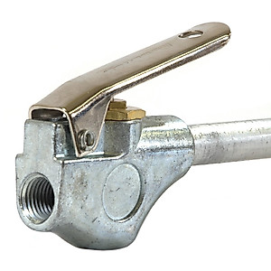 Forney 75337 Air Blow Gun, Lever-Type with 4-Foot Extension and Rubber Tip, 1/4-Inch Female Inlet , Blue