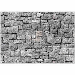 ZTHMOE 7x5ft Polyester Rustic Gray Rock Wall Photography Backdrop Stone Brick Wall Background Vintage Grunge Wall Party Decorations Photo Banner Booth Props with Four Holes Easy to Hang
