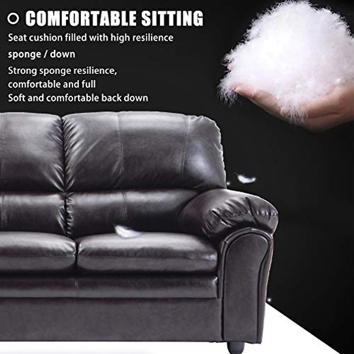 Vnewone Living Room Couches Loveseat Modern Sofa Mid Century for Home Furniture, Love seat, Brown