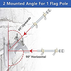 Flag Poles for Outside House - 5ft Tangle Free Flag Pole for House with Holder Bracket,Stainless Steel Flag Pole Kit for 3x5 American Flag,White Flagpoles Residential for Outdoor Porch Truck Boat