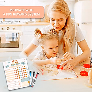 Magnetic Dry Erase Chore Chart for Kids - Perfect to Motivate Your Kids - Simplified 9” x 11” Reward and Behavior Chart for Your Fridge - Teach Responsibility at Home in a Motivating and Simple Way