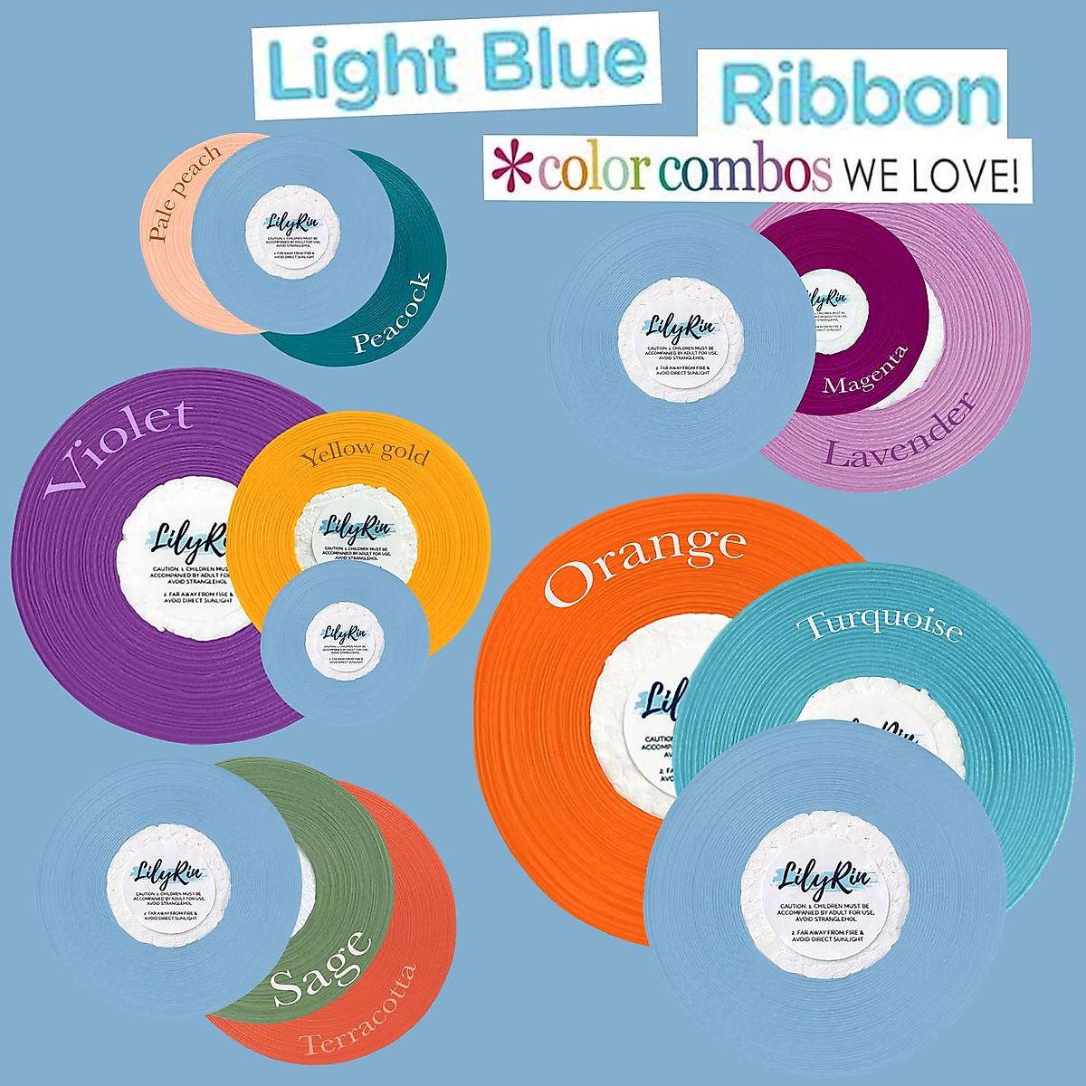 Light Blue Ribbon 1/4 Inches 36 Yards Satin Roll Perfect for Art, Wedding, Wreath, Baby Shower, Packing Birthday, DIY Hair Accessories Scrapbooking, Wrapping Christmas Other Projects Sky Color