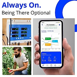 Bluelab Pro Controller Wi-Fi Fully Automated 24/7 Digital Monitor for Hydroponics Multi-Nutrient & pH Dosing with EC Temperature Probe and Edenic Remote Monitoring Essential for Agriculture
