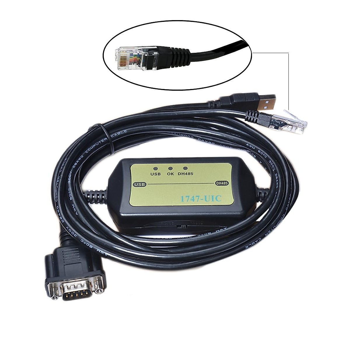 Avanexpress Twinklebay PLC Programming Cable Compatible with 1747-UIC USB to DH485 RS485 RS232 Interface Converter