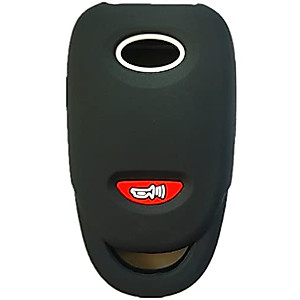 Silicone Smart Remote Key fob Cover case Compatible with Hyundai Accent Elantra Genesis Sonata Kia Forte Optima Rondo Sorento Spectra.Part Number：OSLOKA-310T 95430-2G201 (Black+Rose red)
