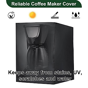 FlexiDapt Coffee Maker Cover, Universal Waterproof and Dustproof Shield for Countertop Appliances in Home, Garage and Office, Black