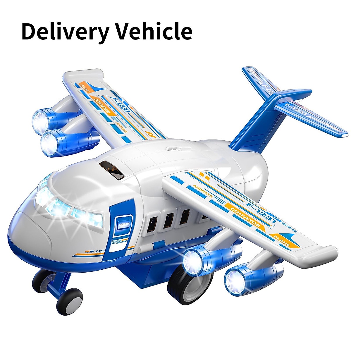 TEMI Kids Airplane Toys Race Tracks Car Toys for 3 4 5 6 7 Boys - Transport Airplane Adventures Car Toys for Toddler Age 2-6 with 8 City Cars, Garage Parking Lot Playmat, Birthday Gifts for Girls