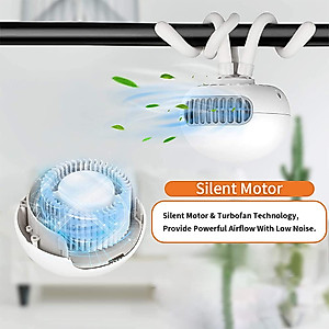 Baby Stroller Fan with 3 Speeds, 4000mAh Portable Silicone Handheld Fan Mini Personal Clip On Fan with Flexible Tripod, Car Seat Baby Fan Battery Operated Rechargeable USB Fan Bladeless Fan for Baby