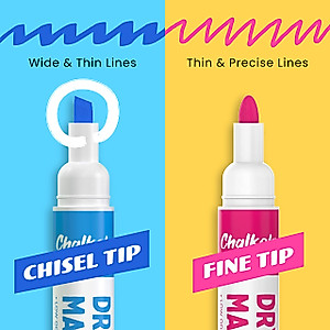 Chalkola Dry Erase Markers Bulk Pack of 60 (12 Vibrant Colors), Chisel Tip White Board Markers Dry Erase Pens - Whiteboard Markers for Kids, Home, Office Supplies, Back to School Supplies