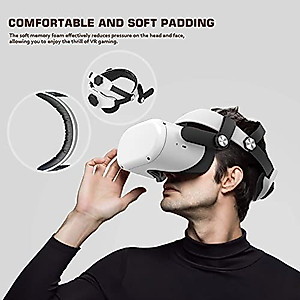 Head Strap for Meta/Oculus Quest 2 Accessories, Adjustable Replacement for Quest 2 Elite Straps, Enhanced Support & Gaming Immersion & Balance Weight Design in VR for Adults & Kids, Gift for Father