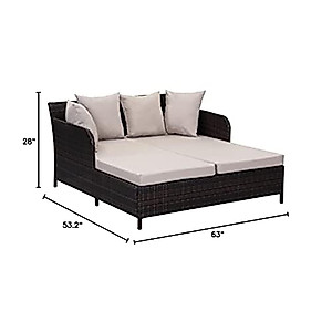 Safavieh Outdoor Collection August Titanium & Sand Daybed