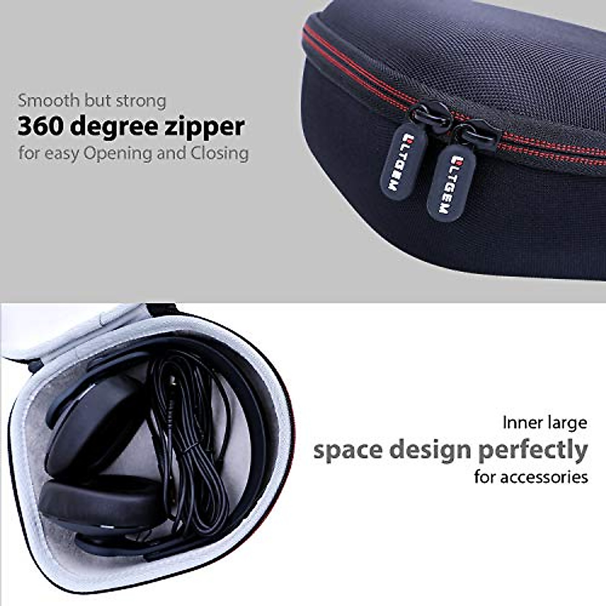 LTGEM Hard Case for AKG Pro Audio Studio K371/ K361/K92/K712/K275/K271/K872 Headphones