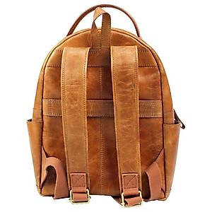 Rawlings Heritage Medium Genuine Leather Backpack Baseball Laptop Sleeve Tan