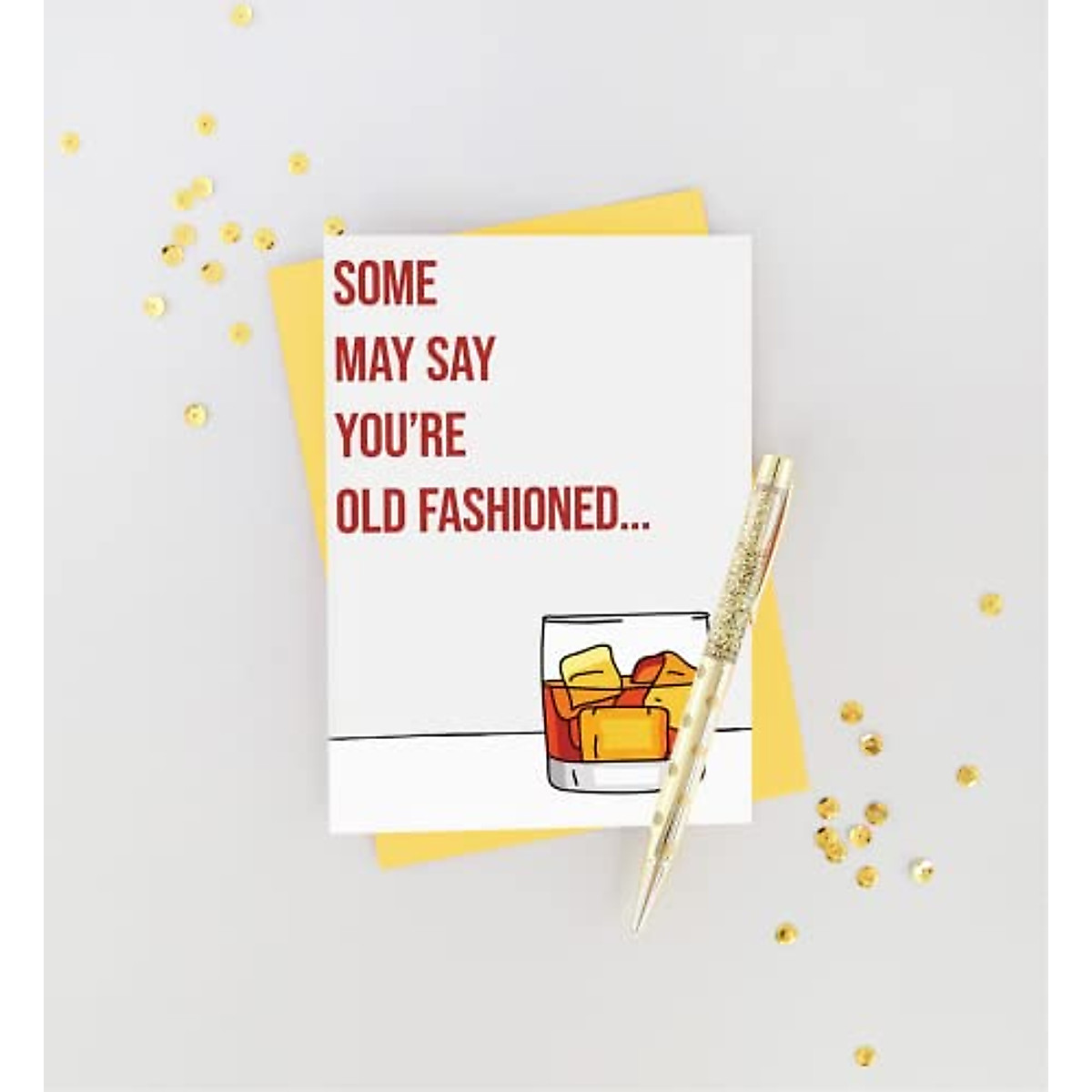 Graphique Old Fashioned Birthday Card | Ideal for Him | Family and Friends | Color-Coordinated Envelope | 5" x 7"