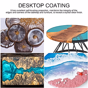 Epoxy Resin Clear Crystal Coating Kit 600ml/23oz - 2 Part Casting Resin for Art, Craft, Jewelry Making, River Tables, with Resin Glitter, Gloves, Measuring Cup and Wooden Sticks