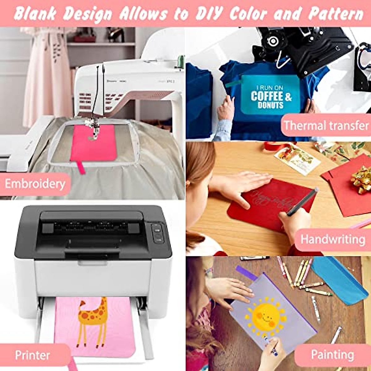 Sinzip 10 Pieces Cotton Canvas Makeup Bag with Bottom and Strap, Multi-Purpose Cosmetic Bag with Zipper Travel Toiletry Pouch, Blank DIY Craft Bag Pencil Bag (Multicolor 02, M) (MN-WB07)