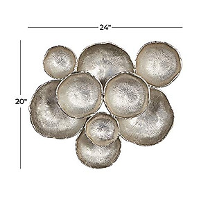 Deco 79 Aluminum Abstract Wall Decor, 24" x 5" x 20", Silver