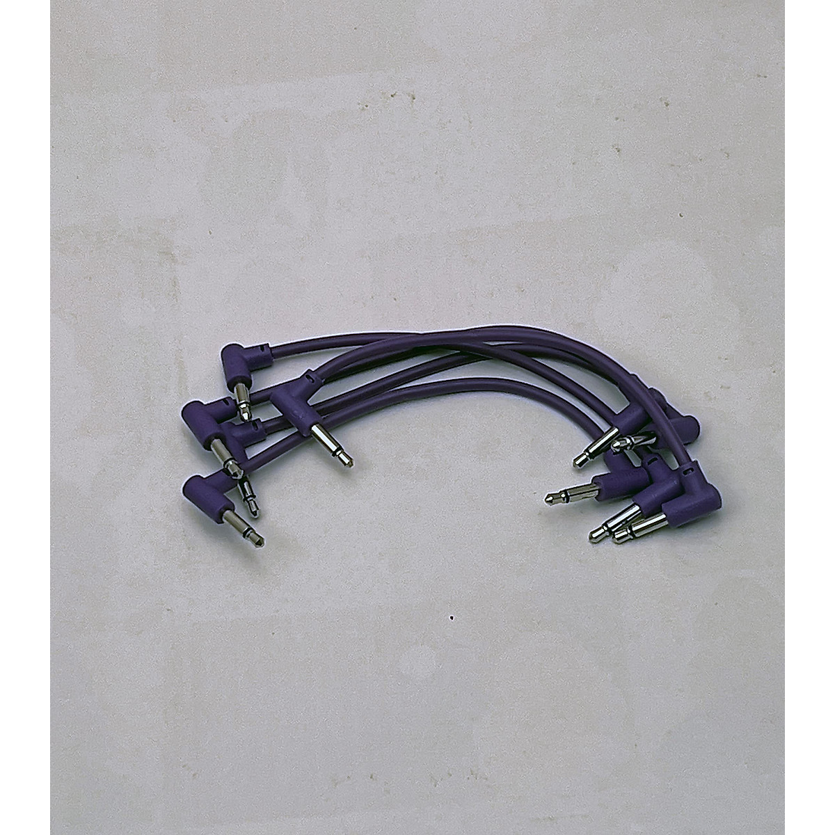 Starving Students Music Supplies Luigis Modular M-PAR Right Angled Eurorack Patch Cables - Package of 5 Purple Cables, 4" (10 cm)