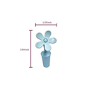 Flycheers Flower Bottle Stoppers,Wine Stoppers, Silicone Bottle Stopper Sun flower Shape Wine Plug for Champagne, Beverage, Beer, Wine Stoppers (4 piece)