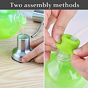 Sink Soap Dispenser for Kitchen Sink Extension Tube Kit, Stainless Steel, 39 Inches Tube Connects Directly to Soap Bottle, No More Refills, Dish Soap and Hand Soap Lotion, Countertop (Brushed Nickel)