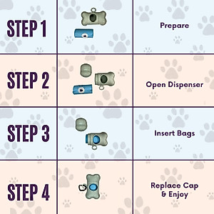 Petmarkable Complete Earth-Conscious Dog Waste Kit: Wheat Straw Waste Bag Dispenser with one corn starch 15-bag waste bag roll, Carabiner, Elastic Band for Secure Leash Attachment, Leak-Proof (Blue)