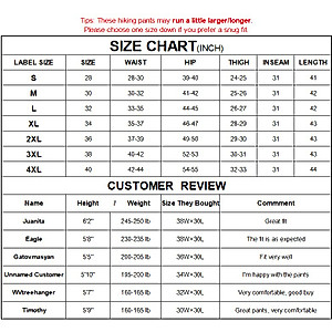 NATUVENIX Hiking Pants for Men, Quick Dry Travel Pants Men for Stretch Work Pants Lightweight Outdoor Pants Water-Resistant